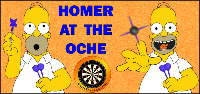 Homer at the Oche by Johnny – DartsThailand