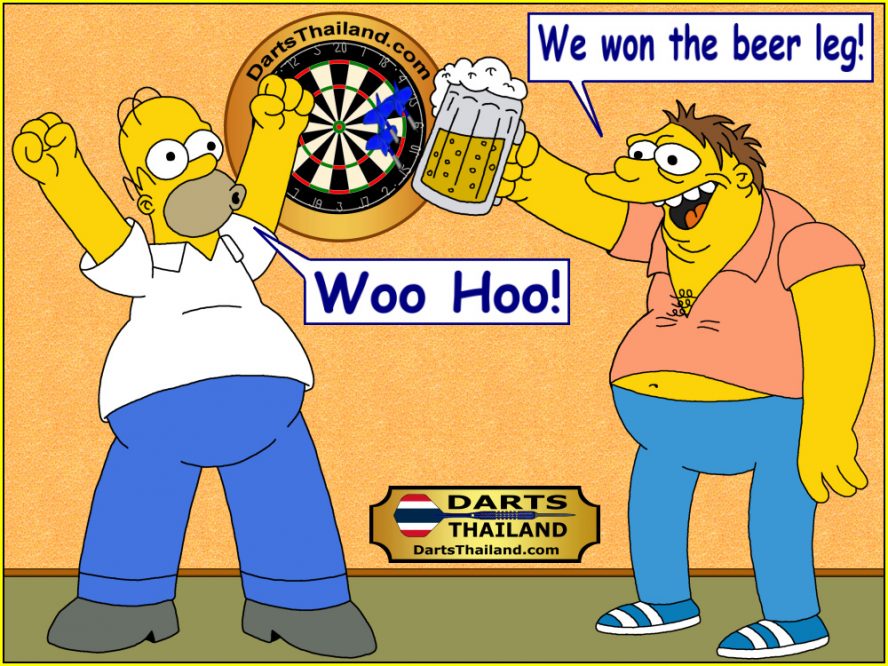 Homer at the Oche by Johnny – DartsThailand