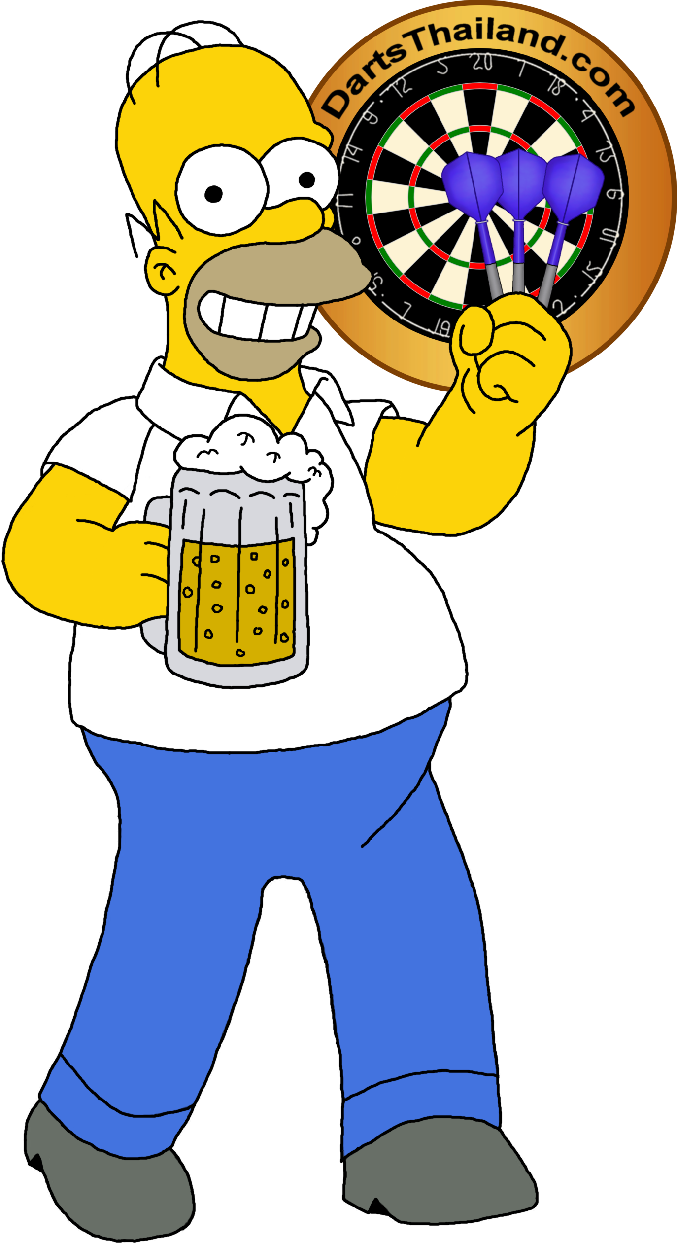 Homer at the Oche by Johnny – DartsThailand
